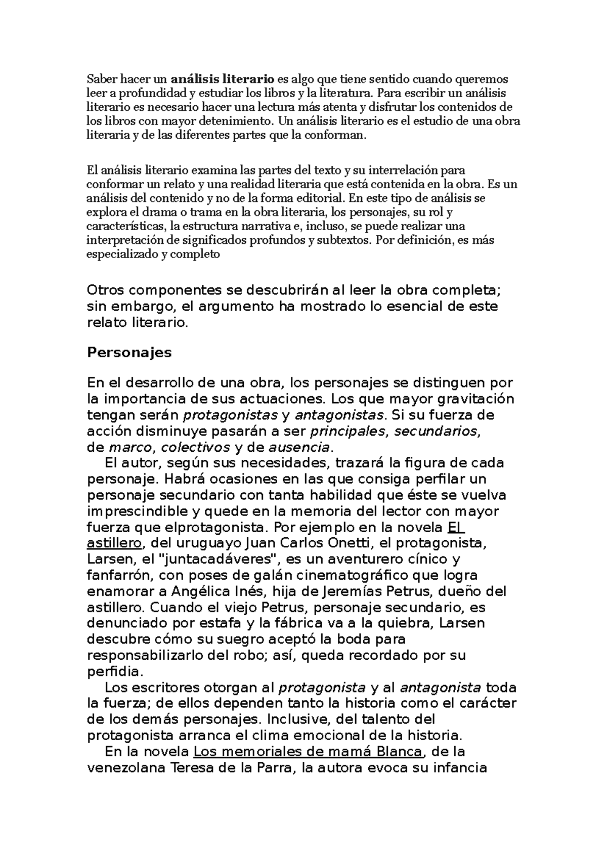 Analisis 2 - Saber hacer un análisis literario es algo que tiene ...