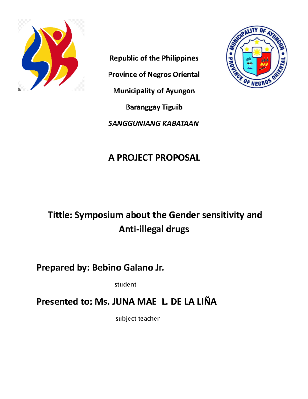 Project-Proposal - Republic of the Philippines Province of Negros ...