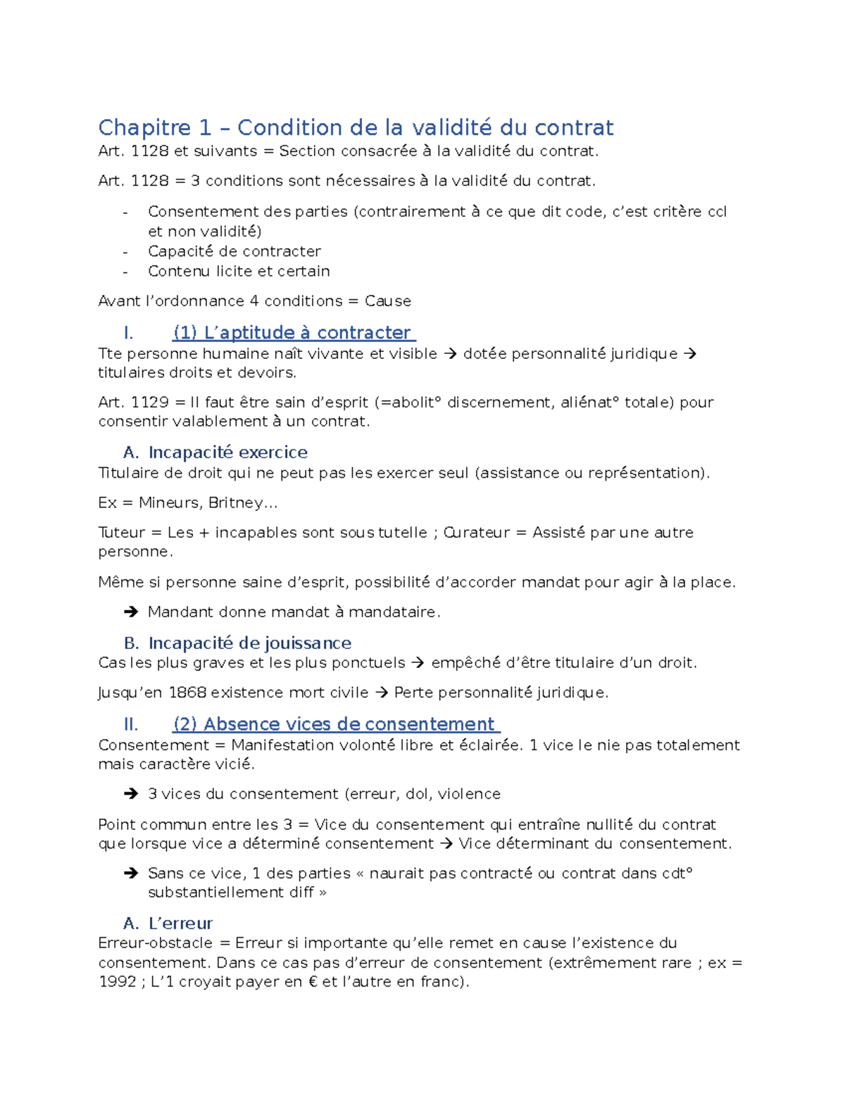4 - Condition de validité du contrat - Droit des contrats - Université ...