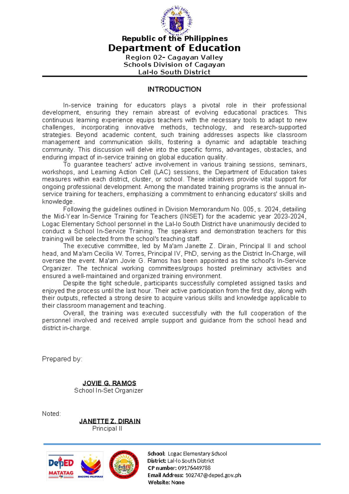 Introduction - Republic of the Philippines Department of Education ...