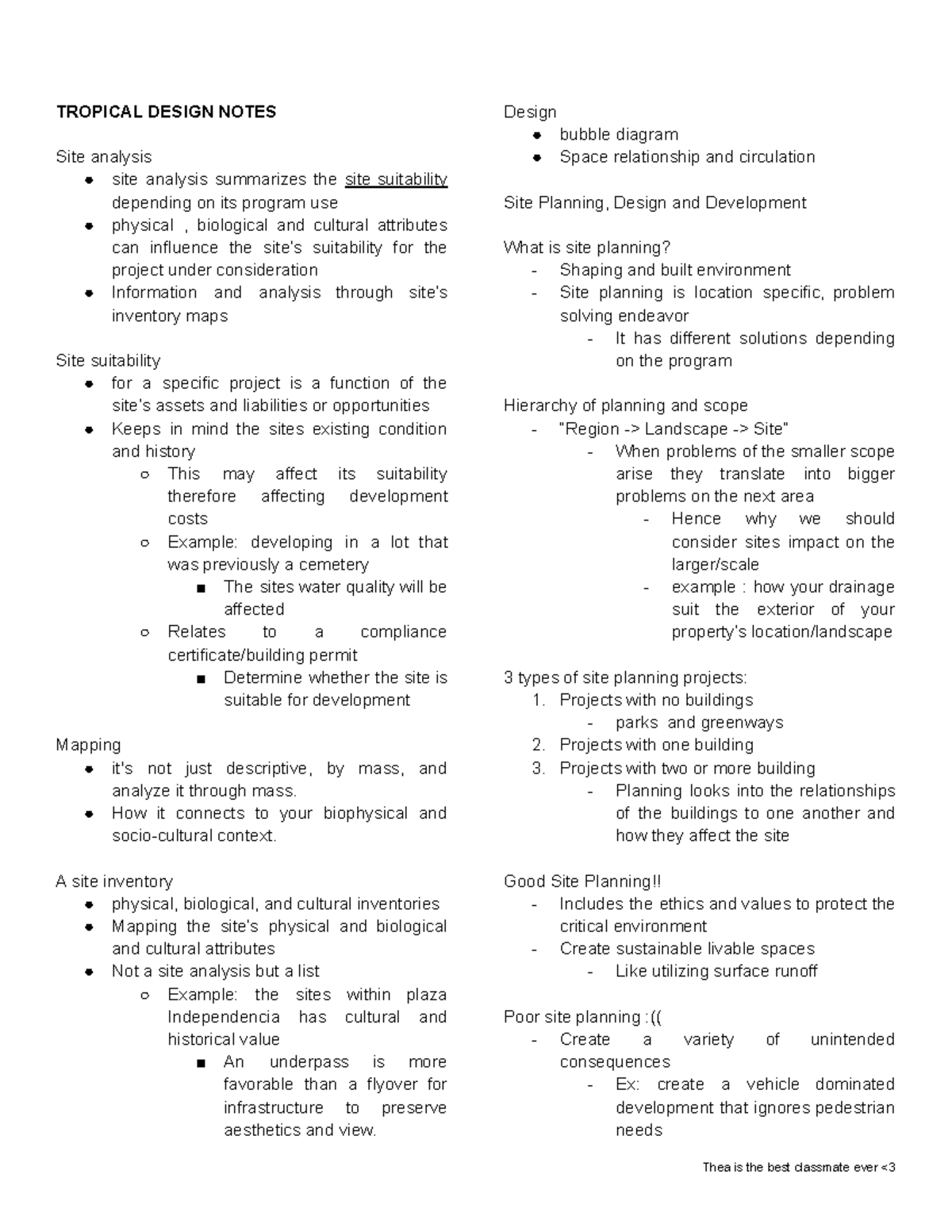 TROP-DES- Notes - TROPICAL DESIGN NOTES Site analysis site analysis ...