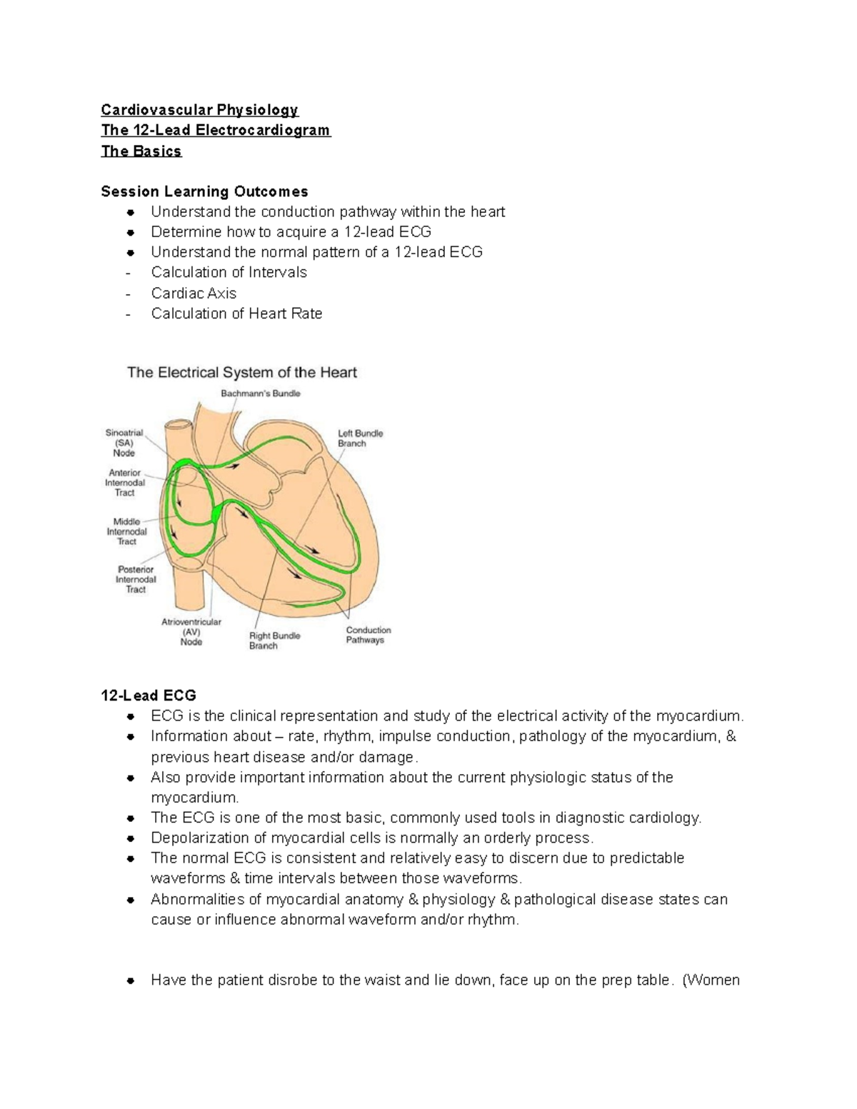 Cardiovascular Physiology - Electro diagram - 6010SPOSCI - LJMU - Studocu