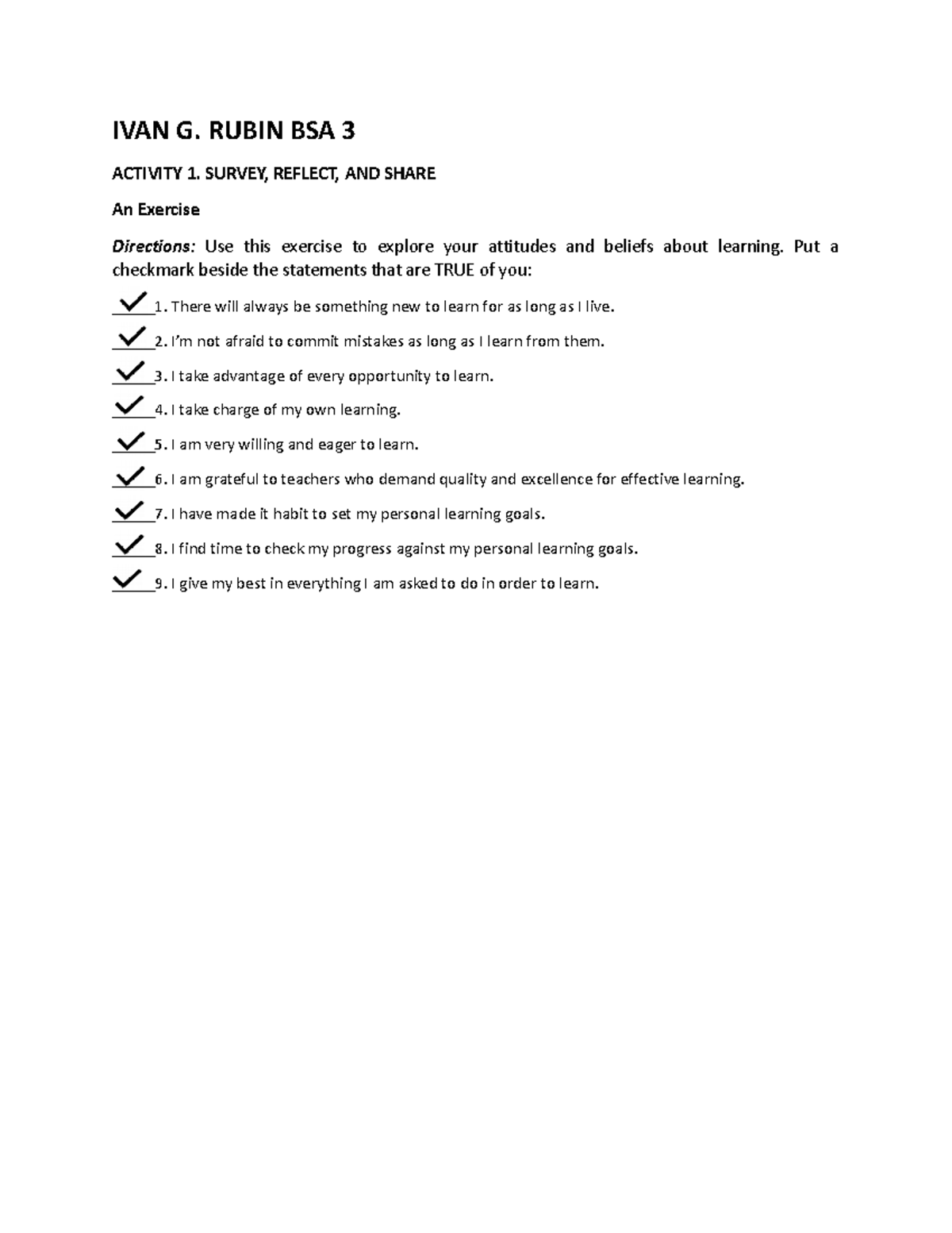 Rubin Activity 1 - I hope it helps you - IVAN G. RUBIN BSA 3 ACTIVITY 1 ...