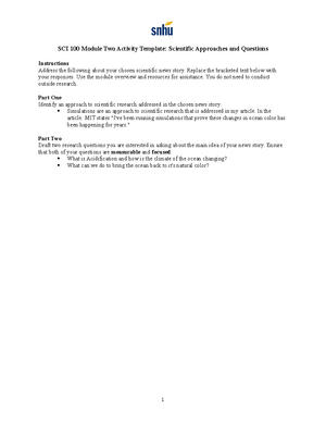 SNHU 107 Module Two Activity 2-2 - 1. Create a schedule for your ...