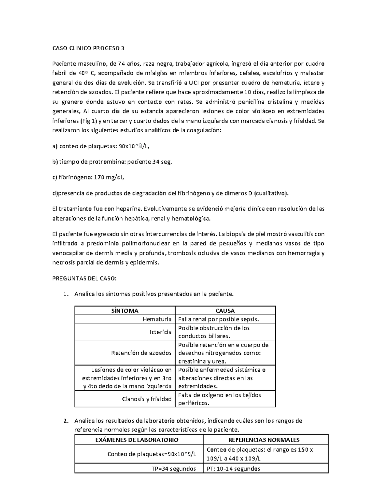 CASO Clinico de bioquimica - Warning: TT: undefined function: 32 Warning: TT: undefined function ...