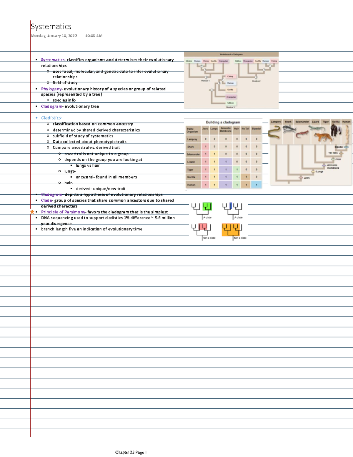 Unit 1- BIO 112 - Professor Cox - Systematics- classifies organisms and ...