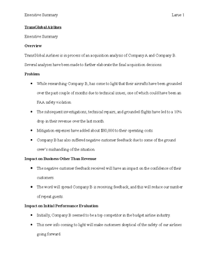 MBA 620 Module Two Memo - Larue 1 Justin Larue Module Two Memo Date ...