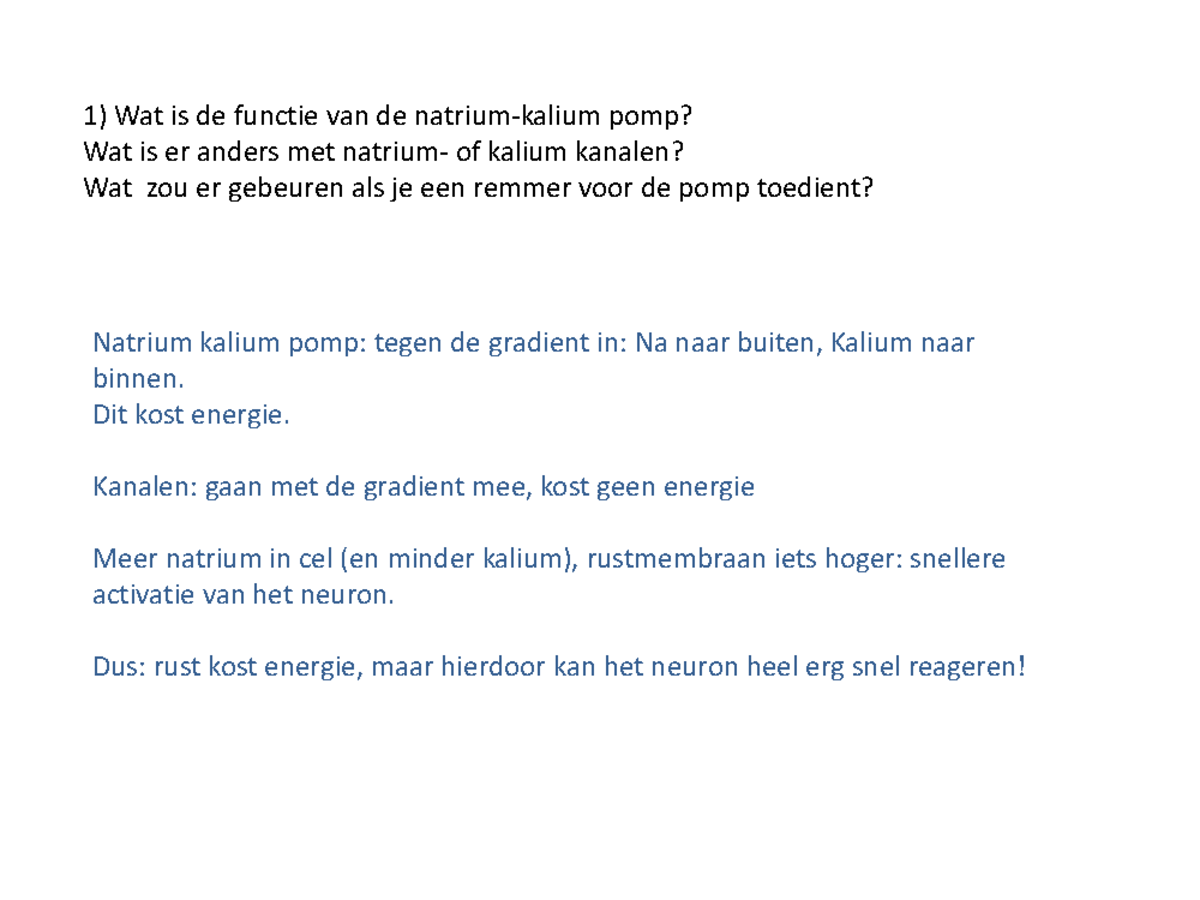 Functionele Biologie H48 - 50 Wc Met Antwoorden - Wat is de functie van ...
