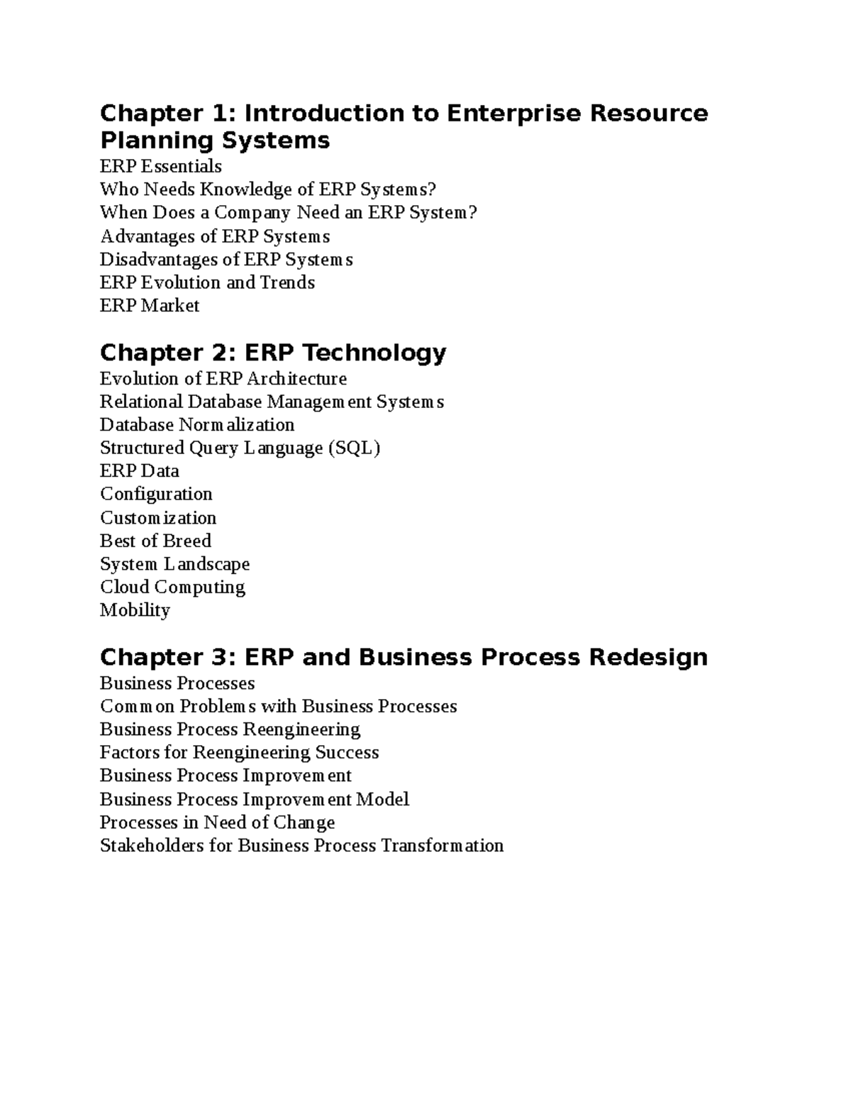 ERP Systems Topics - Chapter 1: Introduction to Enterprise Resource ...