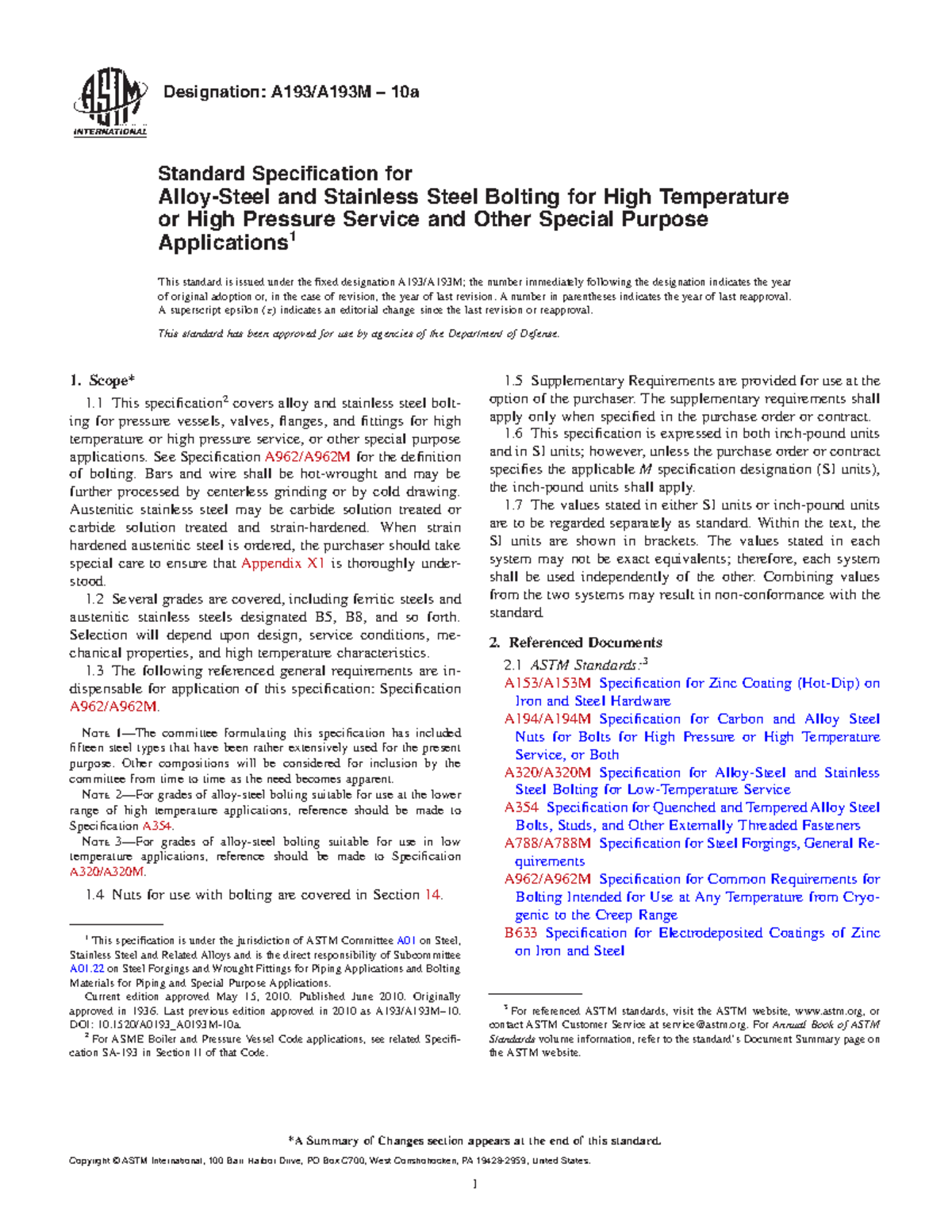 ASTM A193-M193 - AAAA - Designation: A193/A193M – 10a Standard ...
