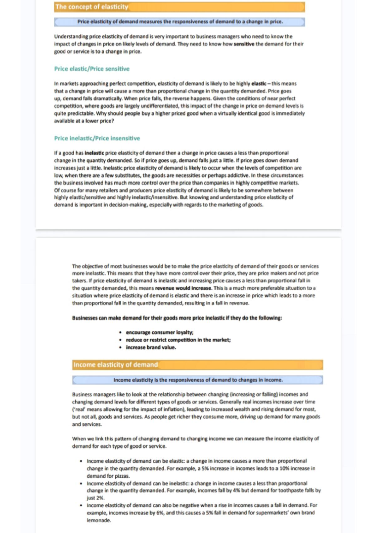 The concepts of elasticity - B.A Economics - MG University - Studocu