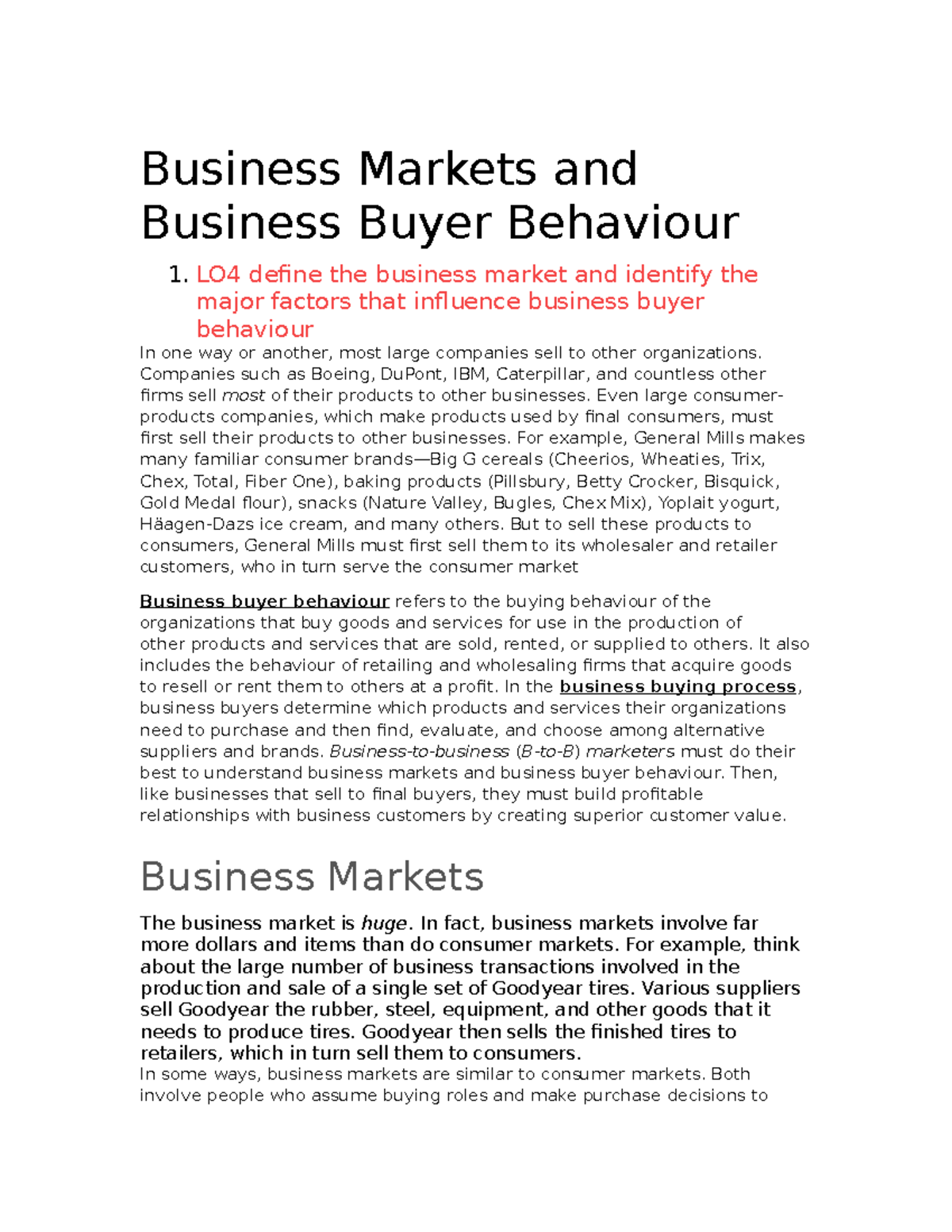 Ch6-part2 - ch6 -2 - Business Markets and Business Buyer Behaviour 1 ...