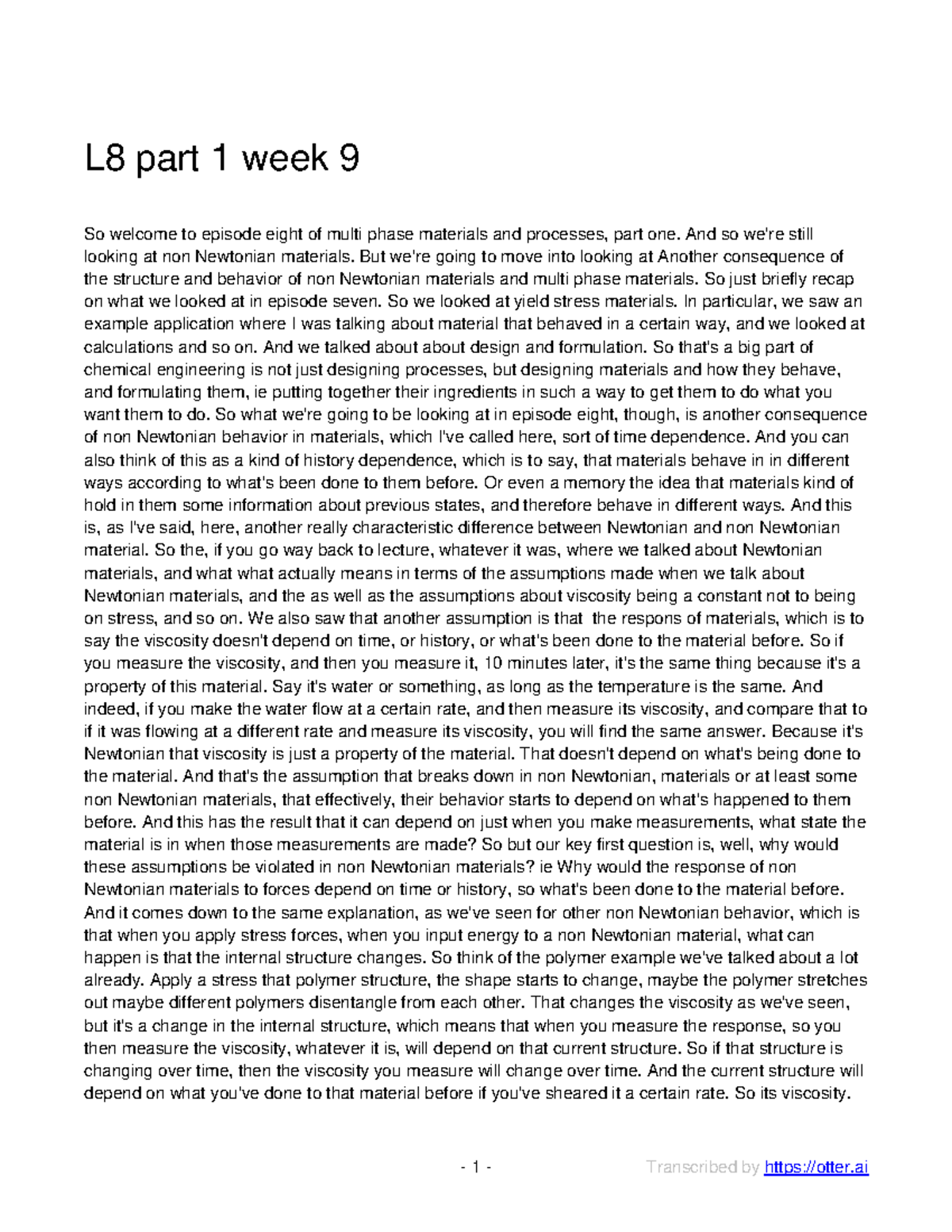 L8 part 1 week 9 otter transcript - L8 part 1 week 9 So welcome to ...