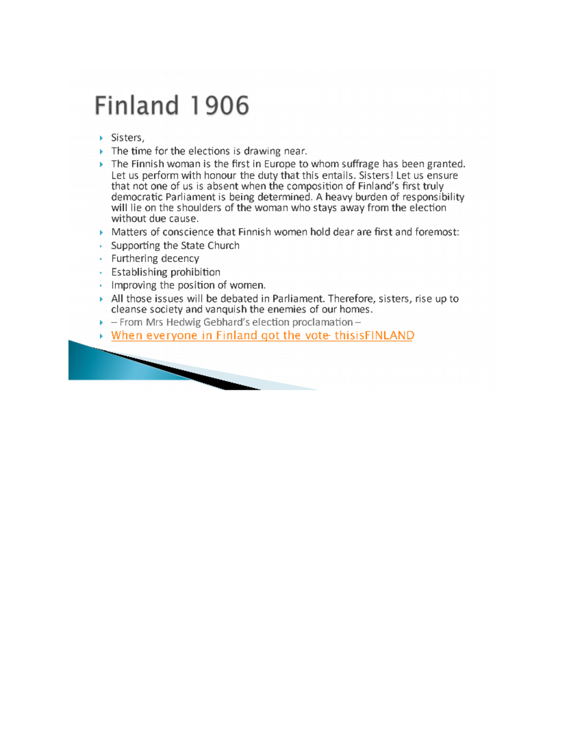 Finland Suffrage - tutorial - GLPC101 - Studocu