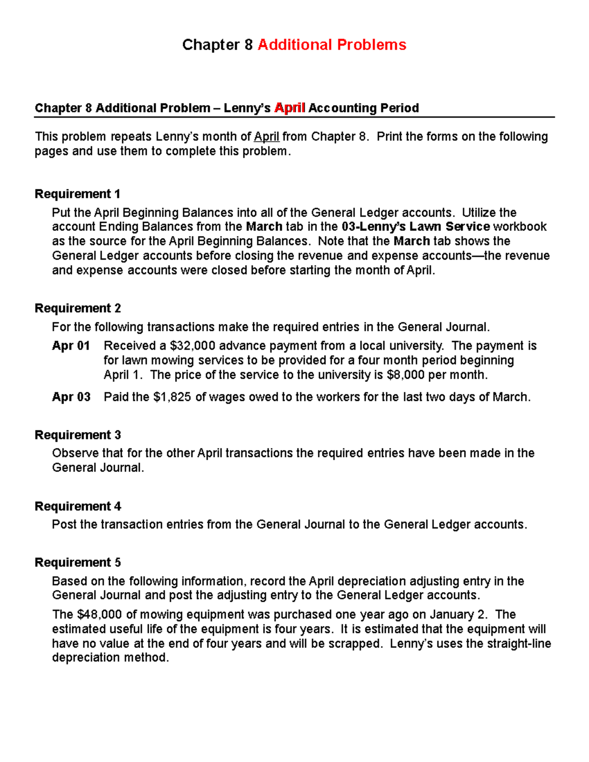 Chapter 08 c - Xtra Problems - Chapter 8 Additional Problems Chapter 8 Additional Problem ...