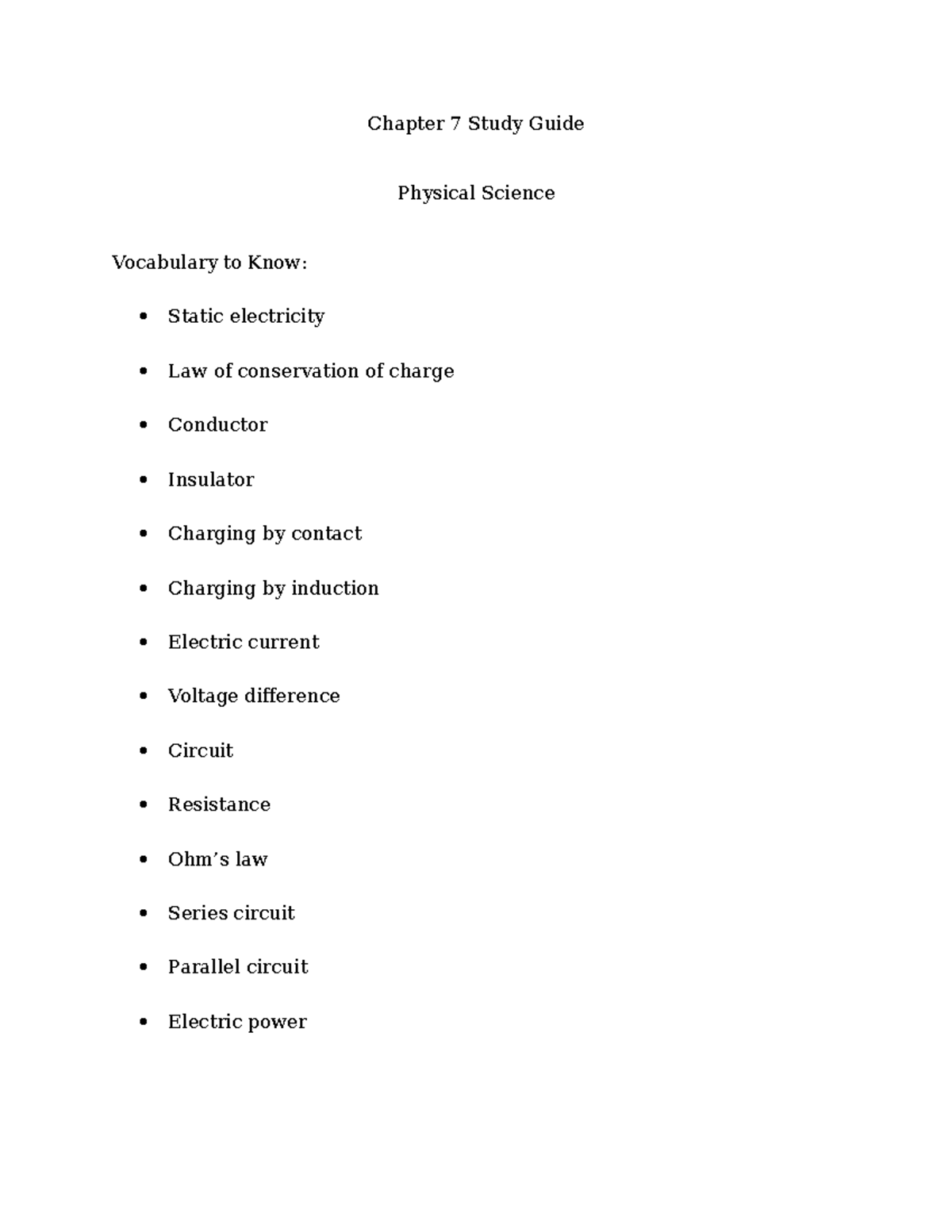 Chapter 7 Study Guide - Practice materials - Chapter 7 Study Guide ...