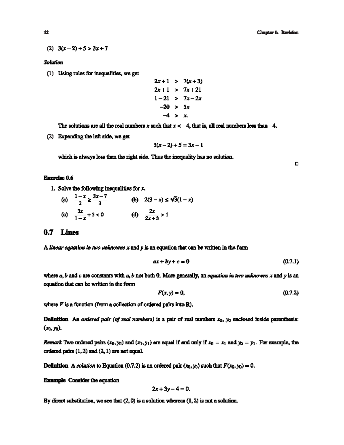 MATH051- Lines Summary AND Exercise - Engineering Calculus 1 - Studocu