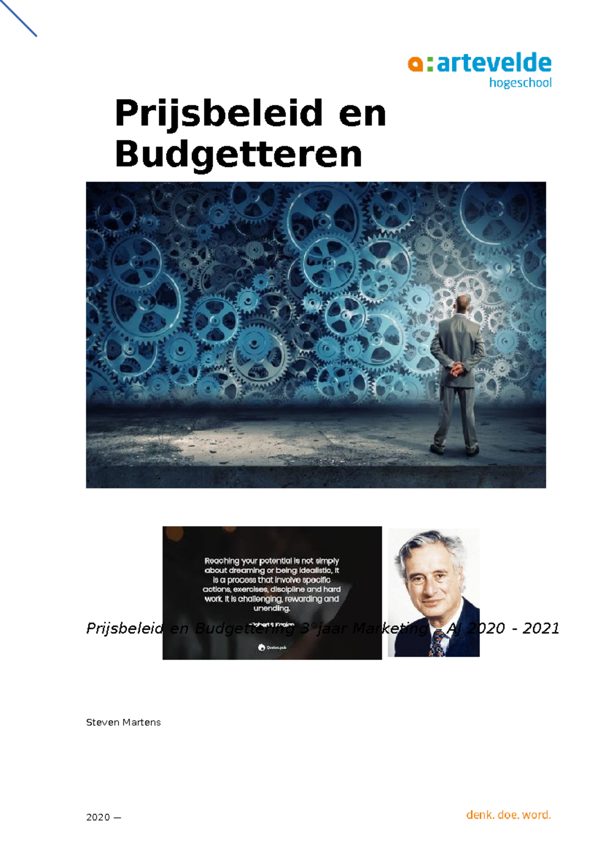 Prijsbeleid cursus - 2020 — 2021 Prijsbeleid en Budgetteren Prijsbeleid ...