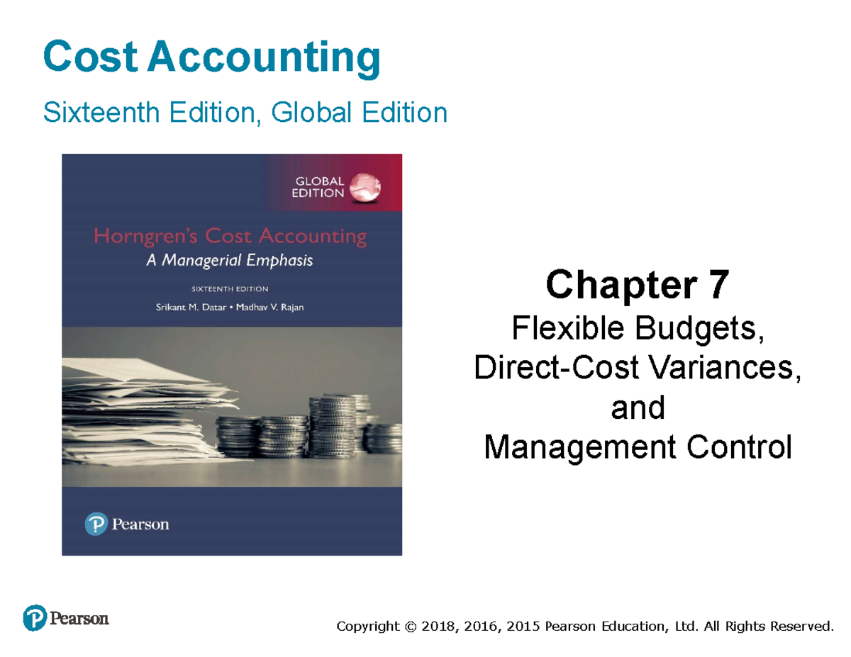 Ch 7 DM&L Variances - teaching - Chapter 7 Flexible Budgets, Direct-Cost Variances, and ...