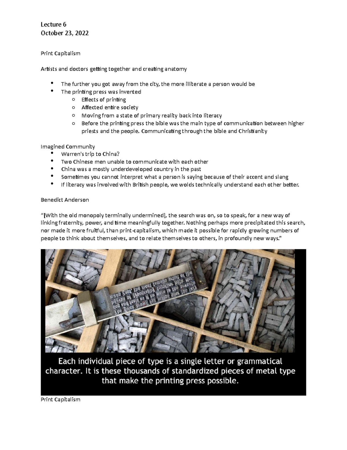 Week 6 Lecture - Warren Steele - October 23, 2022 Print Capitalism ...