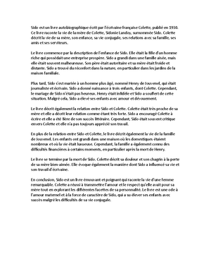 Fiche de lecture Les vrilles de la vigne de Colette - TRIOPON Thomas 1G ...