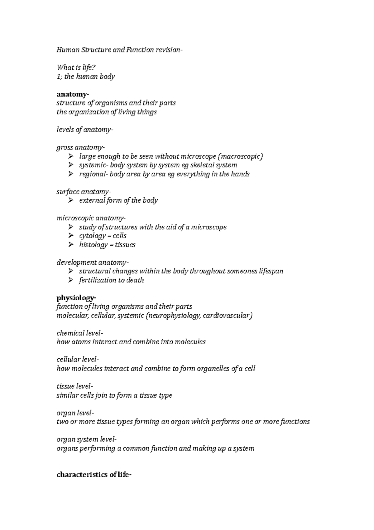 Human Structure and Function revision - Nucleic acids, proteins, lipids ...