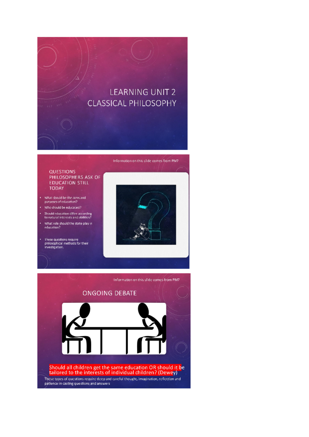 Learning unit 2 - 3 philosophers - LEARNING UNIT 2 CLASSICAL PHILOSOPHY ...