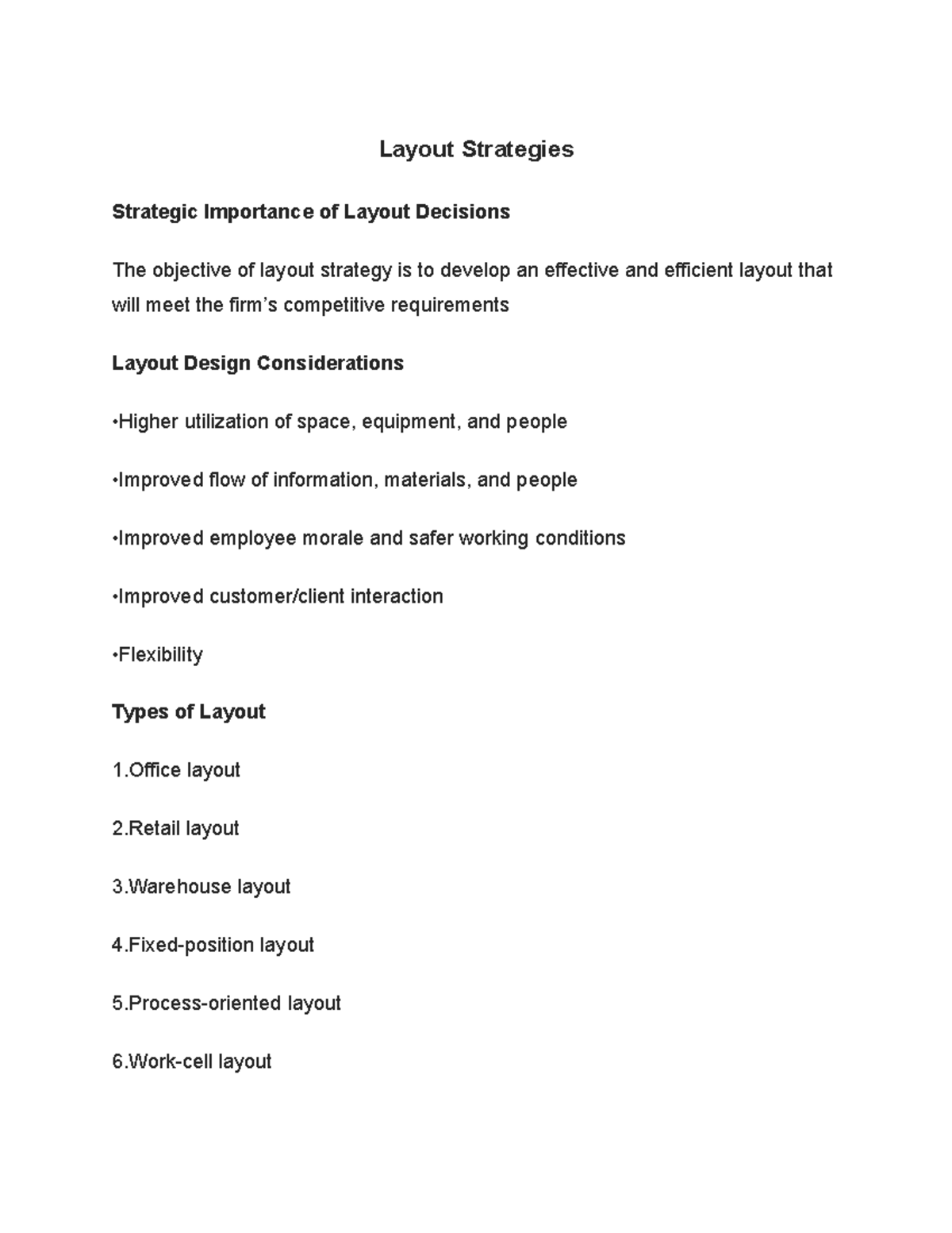 Chapter 9 operations and supply chain management - Layout Strategies ...