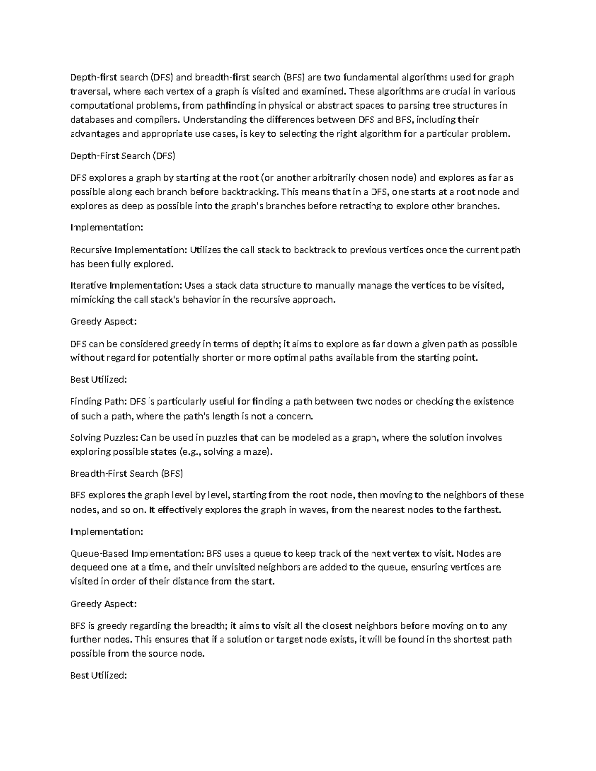 Cs 3304 unit 3 discussion - Depth-first search (DFS) and breadth-first ... Cs 3304 unit 3 discussion - Depth-first search (DFS) and breadth-first ...