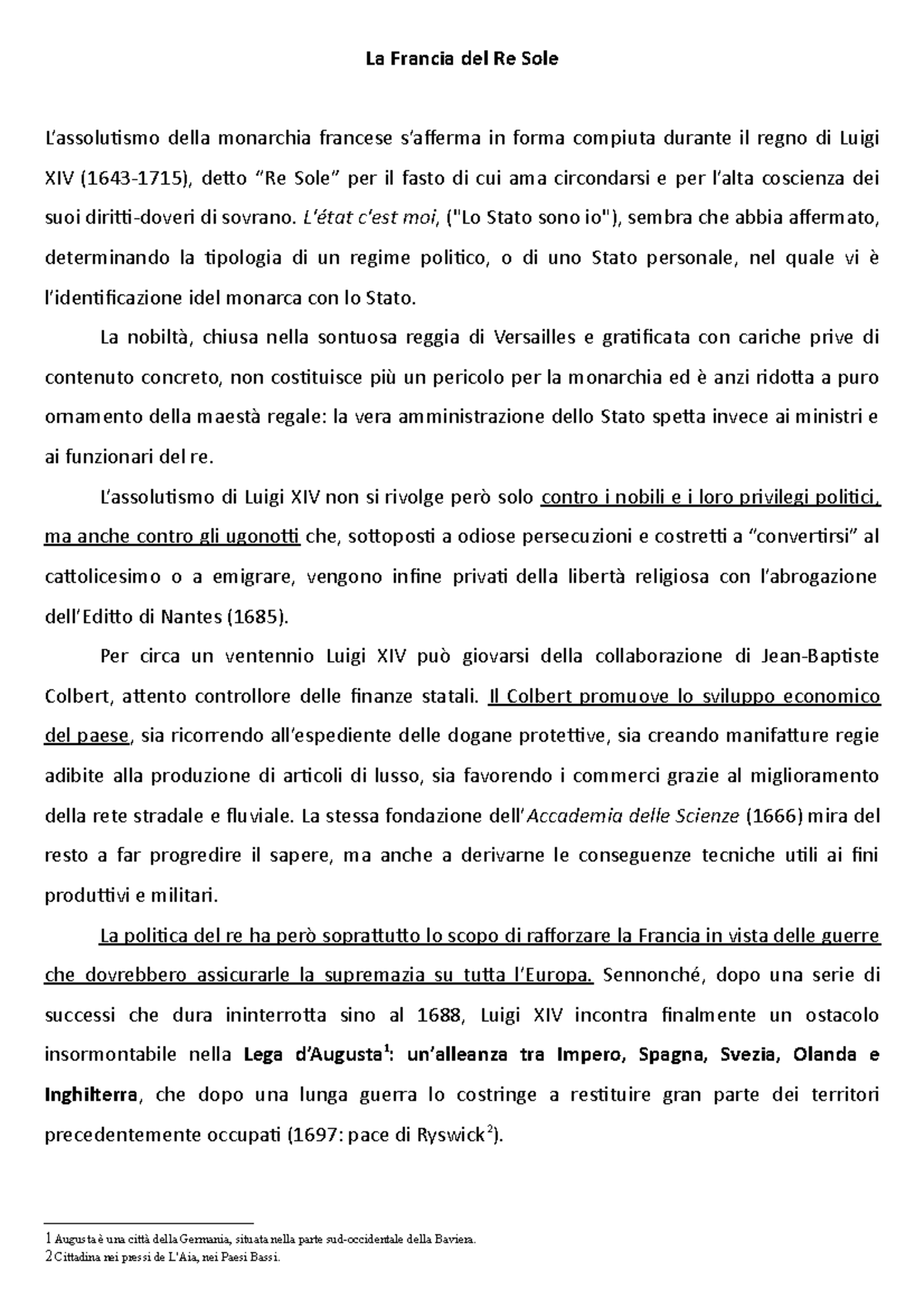 La Francia del Re Sole - La Francia del Re Sole L’assolutismo della ...