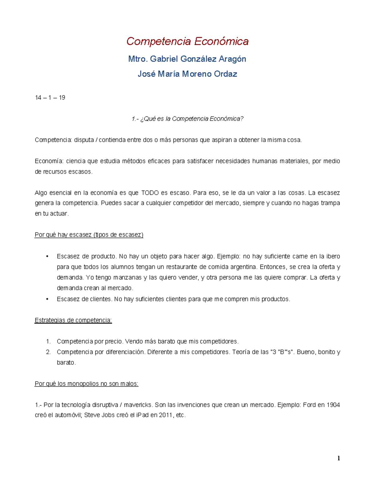 Competencia Económica - Competencia Económica Mtro. Gabriel González ...