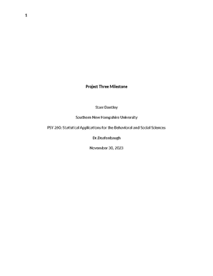 PSY 375 Project Two Milestone Template - PSY 375 Project Two Milestone ...