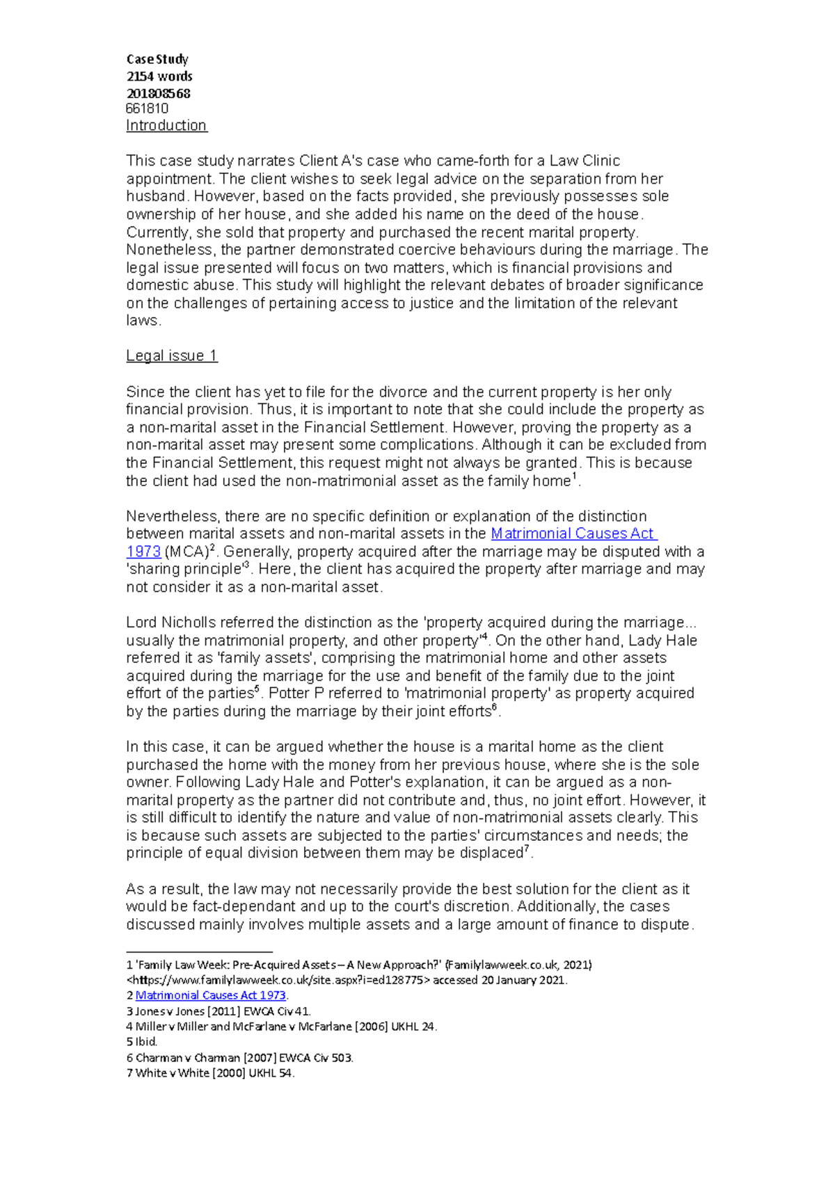 Case study final 2 - for law clinic - 22164 - Hull - Studocu