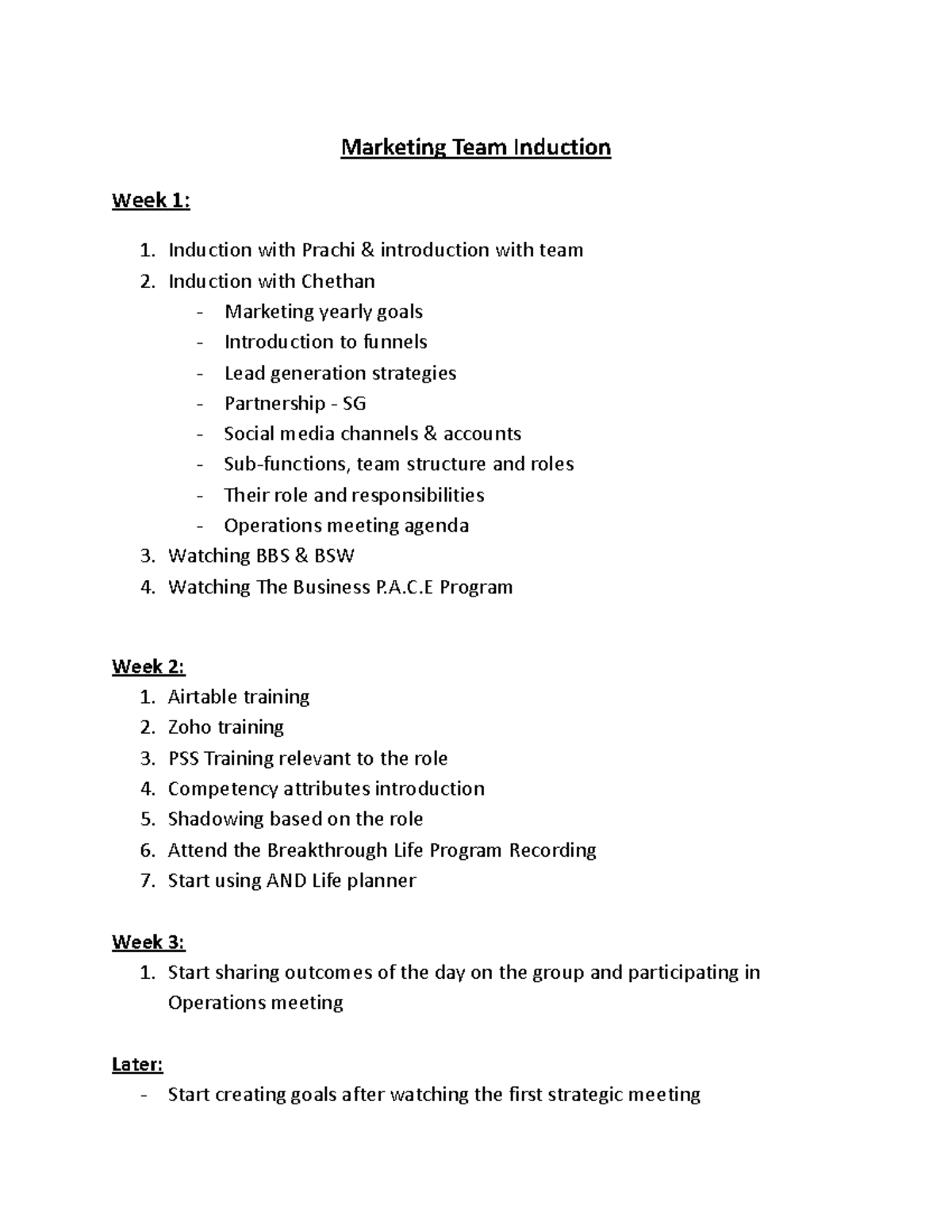 Marketing Team Induction - A.C Program Week 2: 1. Airtable training 2 ...