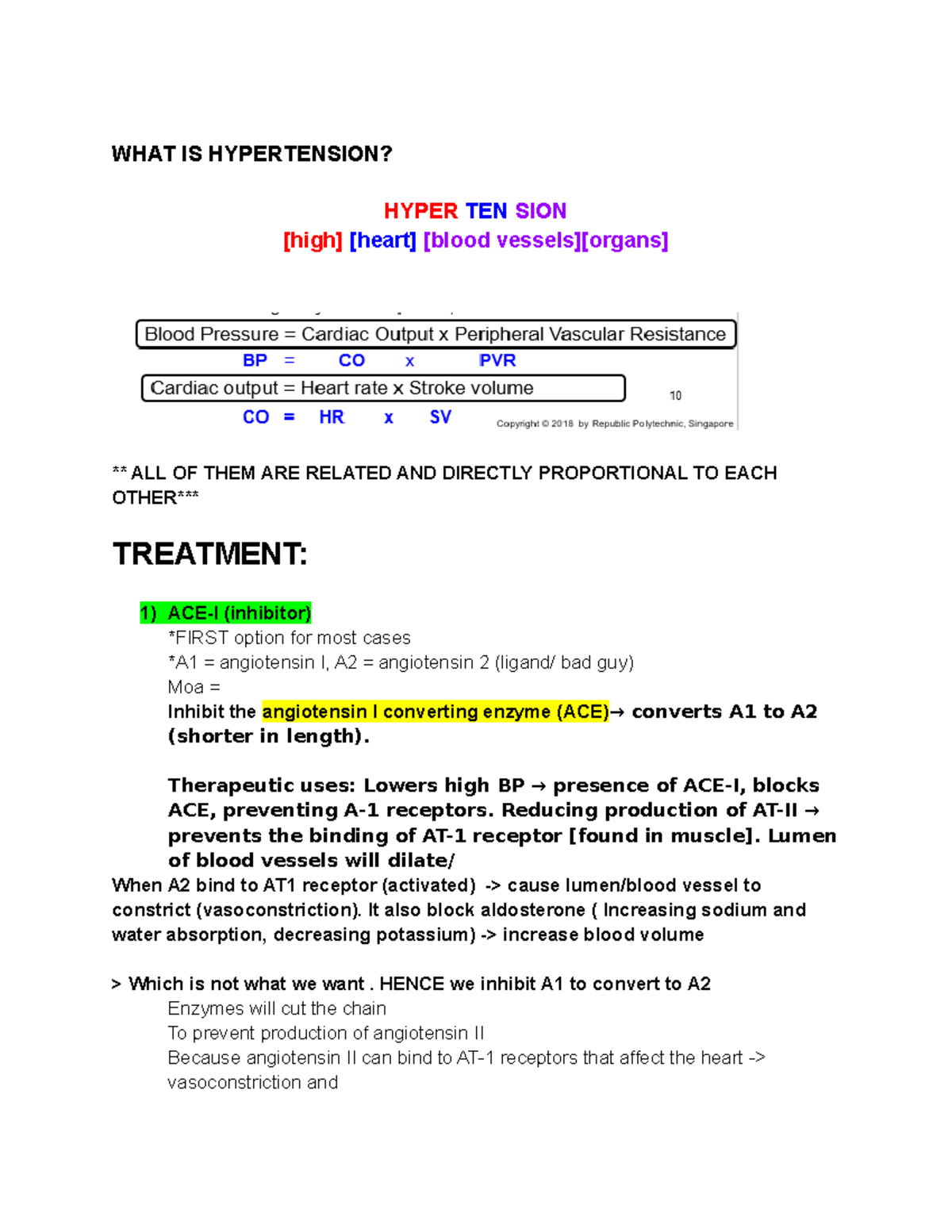 Hypertension Notes - WHAT IS HYPERTENSION? HYPER TEN SION ALL OF THEM ...