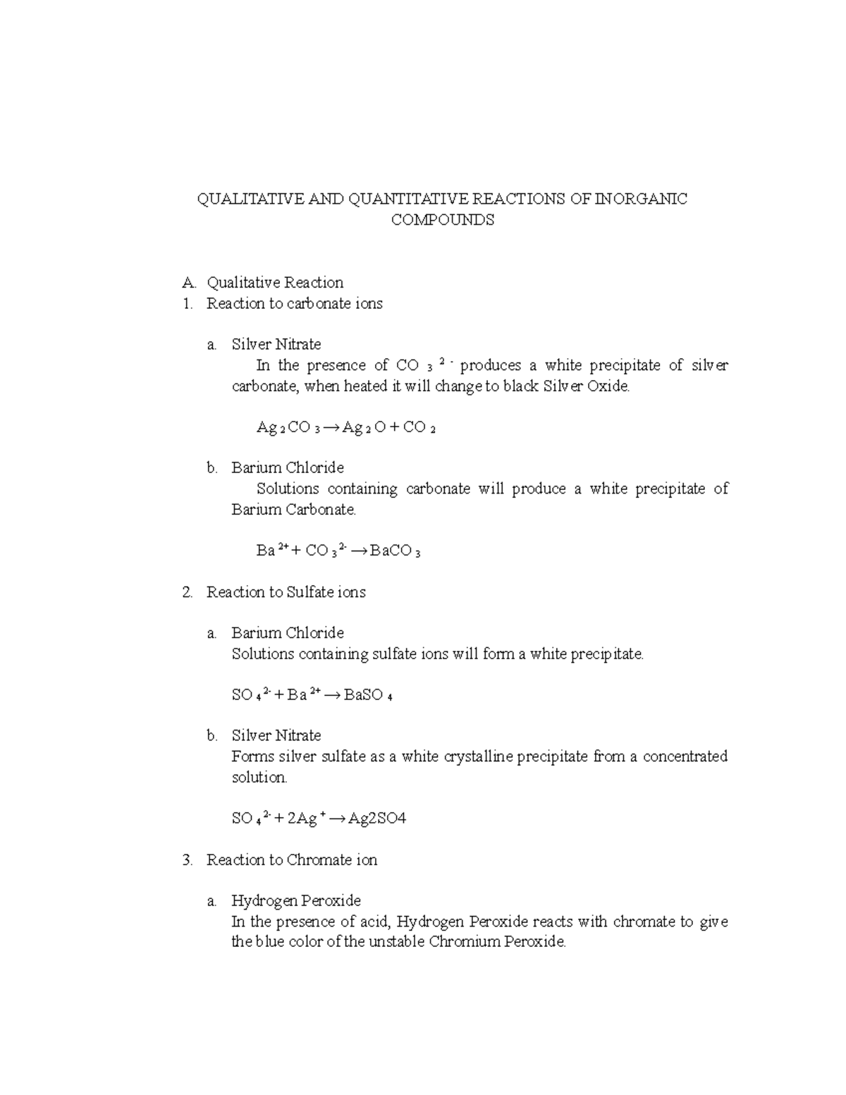 Oxidation-reduction reactions - QUALITATIVE AND QUANTITATIVE REACTIONS ...