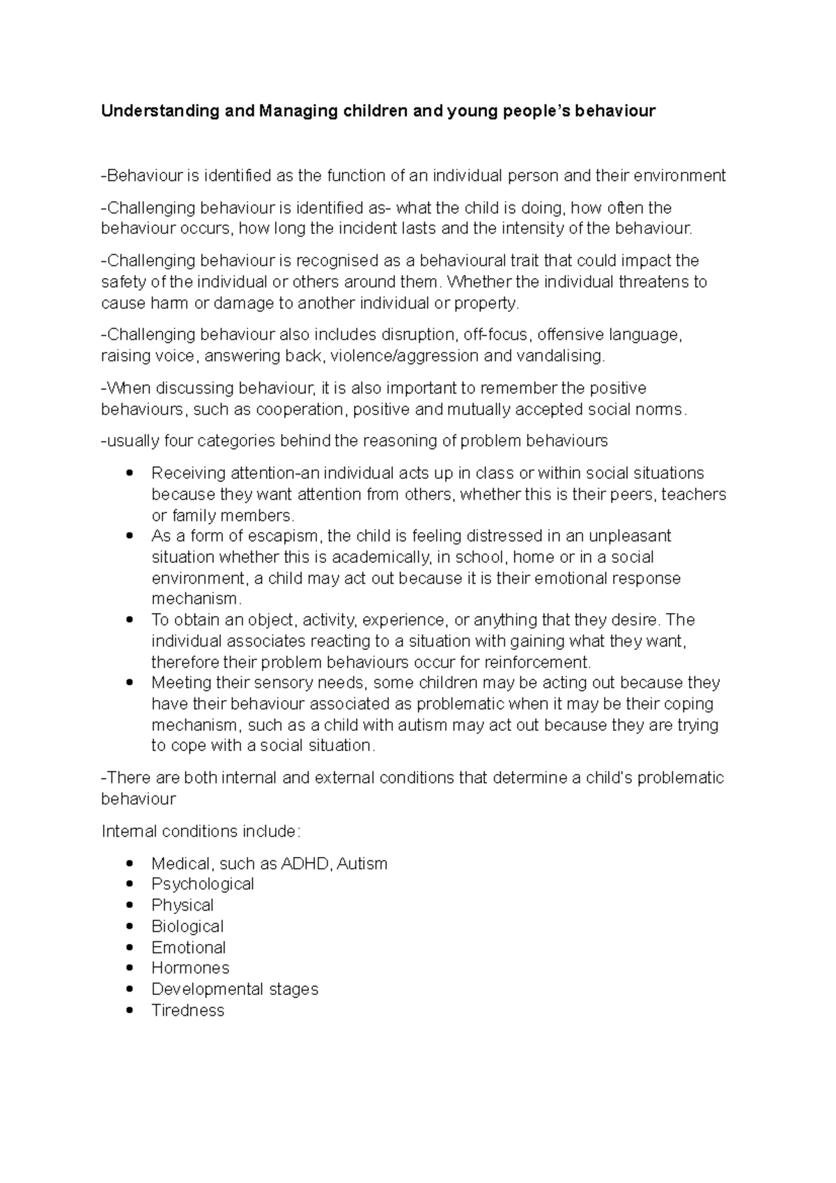 Definition and causes of behaviour - Understanding and Managing ...