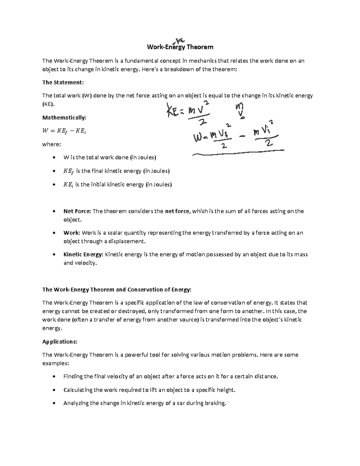 The-Work-Energy-Theorem - Work-Energy Theorem The Work-Energy Theorem ...
