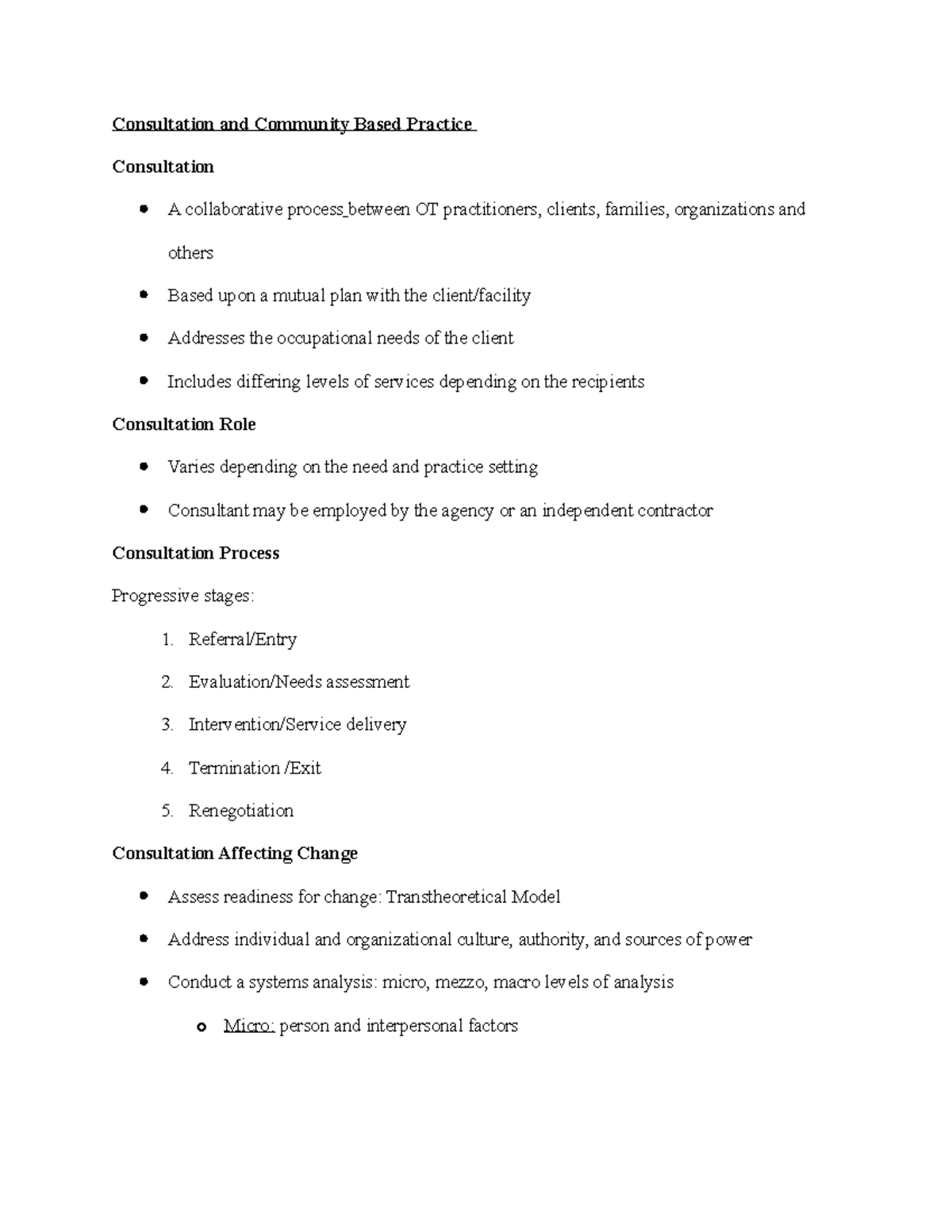 Consultation and Community Based Practice - Consultation and Community ...