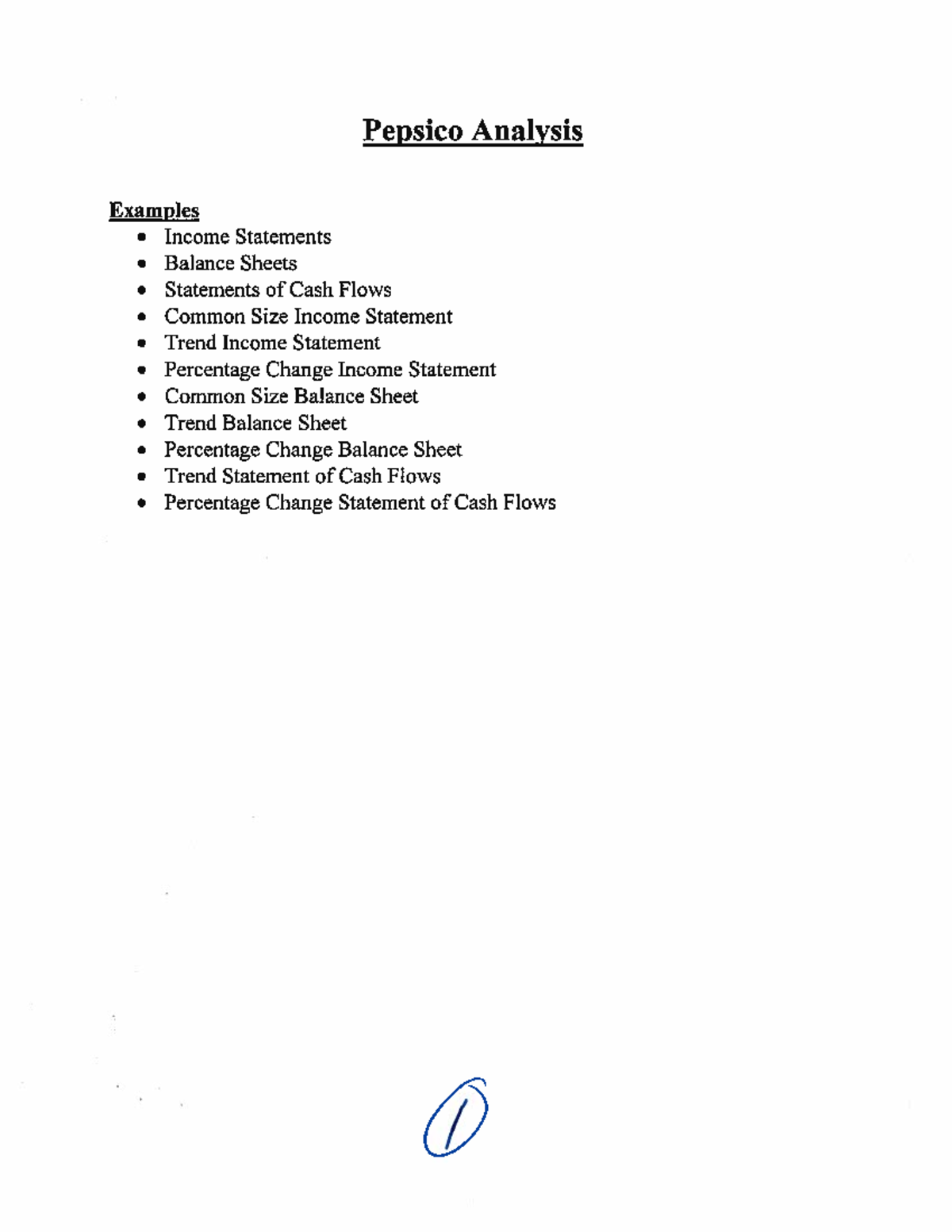 Finance 4650Pepsico Analysis - Pepsico Analysis Examples 0 Income ...