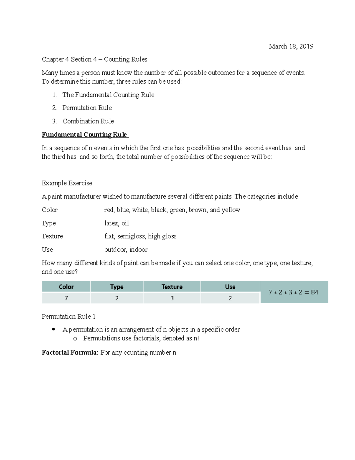 Chapter 4 Section 4 Notes - March 18, 2019 Chapter 4 Section 4 ...