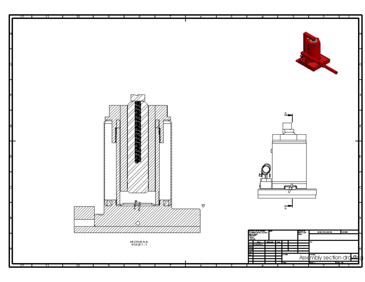 Assembly section drawing - Shee - Compiler Design - REVISION A2 SCALE:1 ...