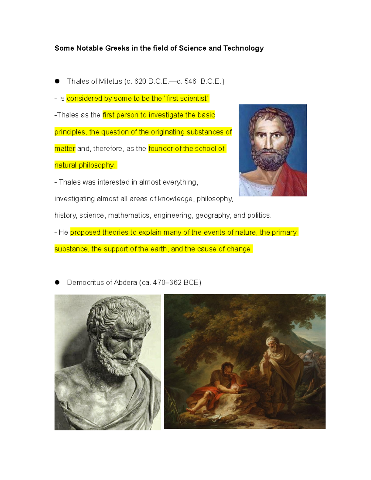 Some Notable Greeks in the field of Science and Technology - 620 B.C.—c ...