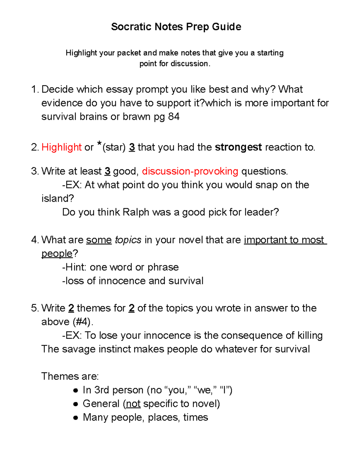 Robb socratic prep - shell helo - Socratic Notes Prep Guide Highlight ...