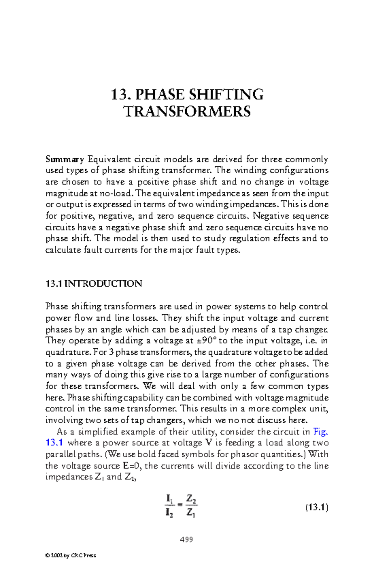 TF3080ch13 Phase Shifting - 499 13. PHASE SHIFTING TRANSFORMERS Summary ...