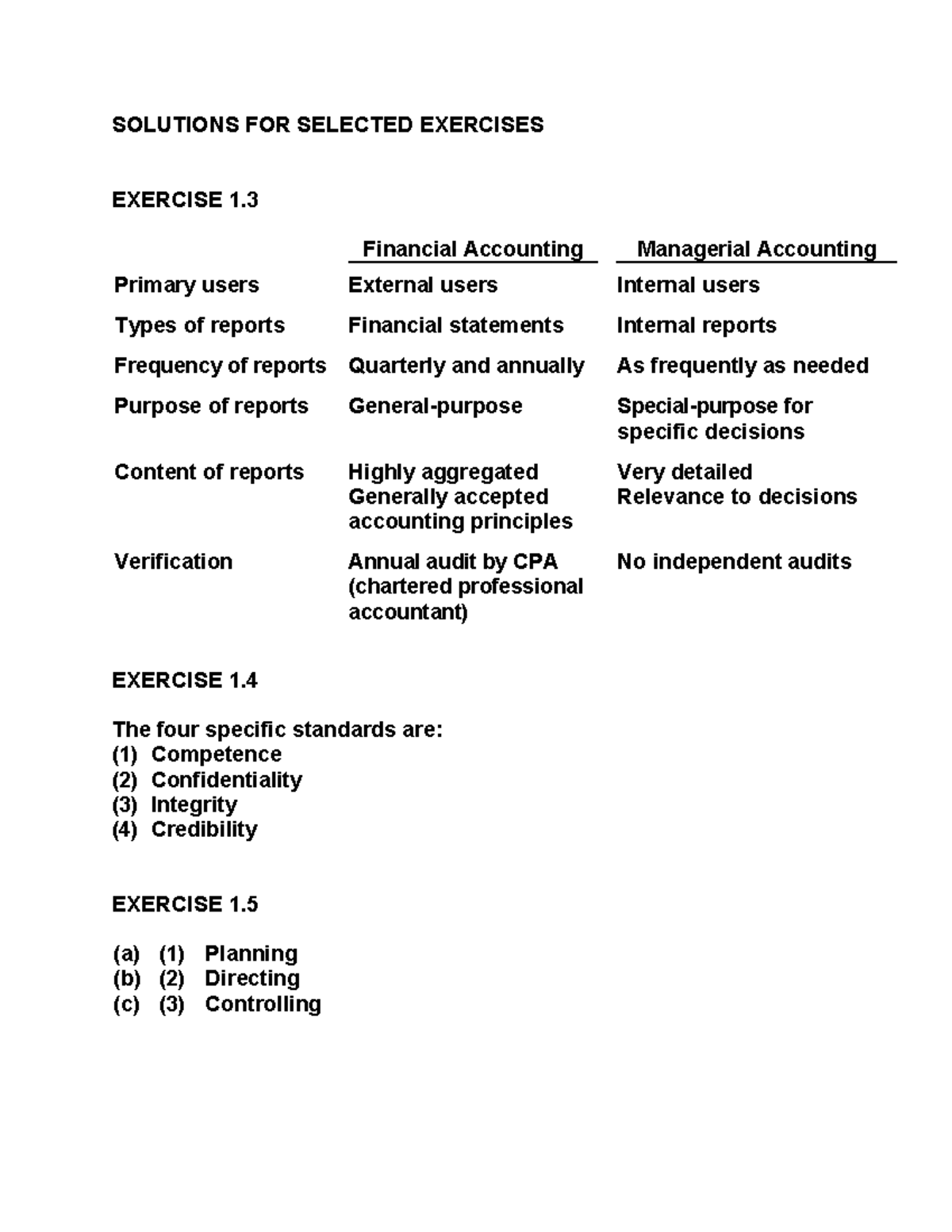 Chap 1 Managerial Accounting - SOLUTIONS FOR SELECTED EXERCISES ...