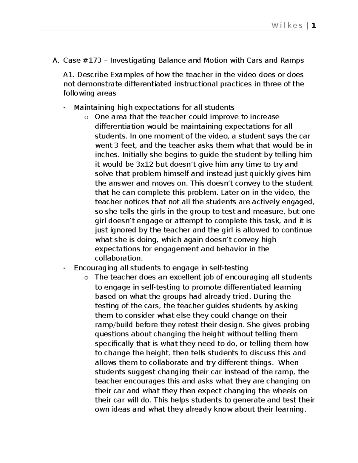 Wilkes - D187 Task 1 - D187 Task 1 - Passed - A. Case #173 ...