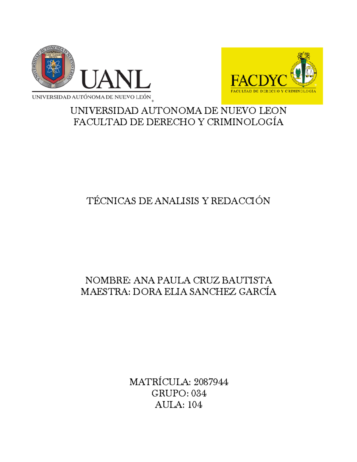 Facdyc EV APCB - Evidencia - UNIVERSIDAD AUTONOMA DE NUEVO LEON ...