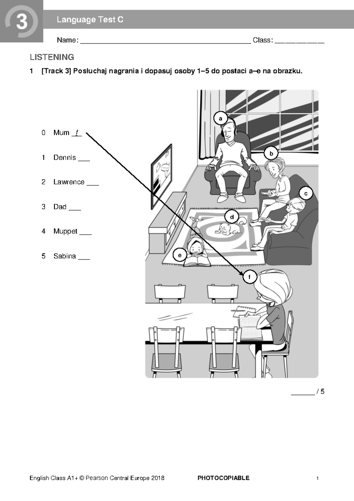 EC A1P - Language test 3C - Name ...