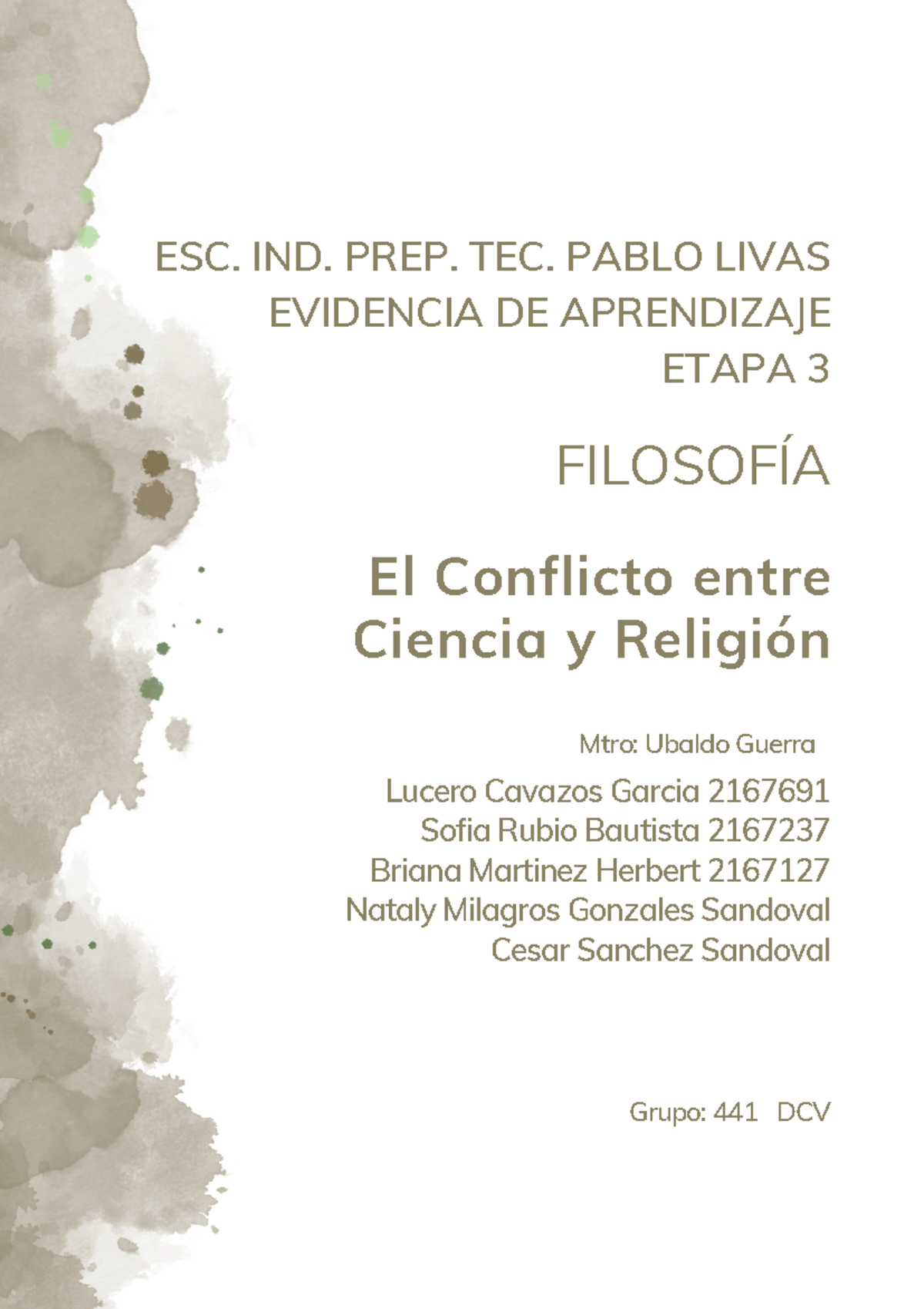 E1 EV3 E3 FILO - evidencia de filosofia - FILOSOFÍA ESC. IND. PREP. TEC. PABLO LIVAS EVIDENCIA ...